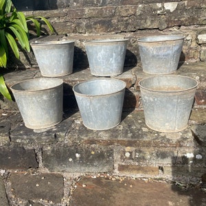 Rustic Zinc Flower Bucket Vintage Metal Garden Planter Vintage ...