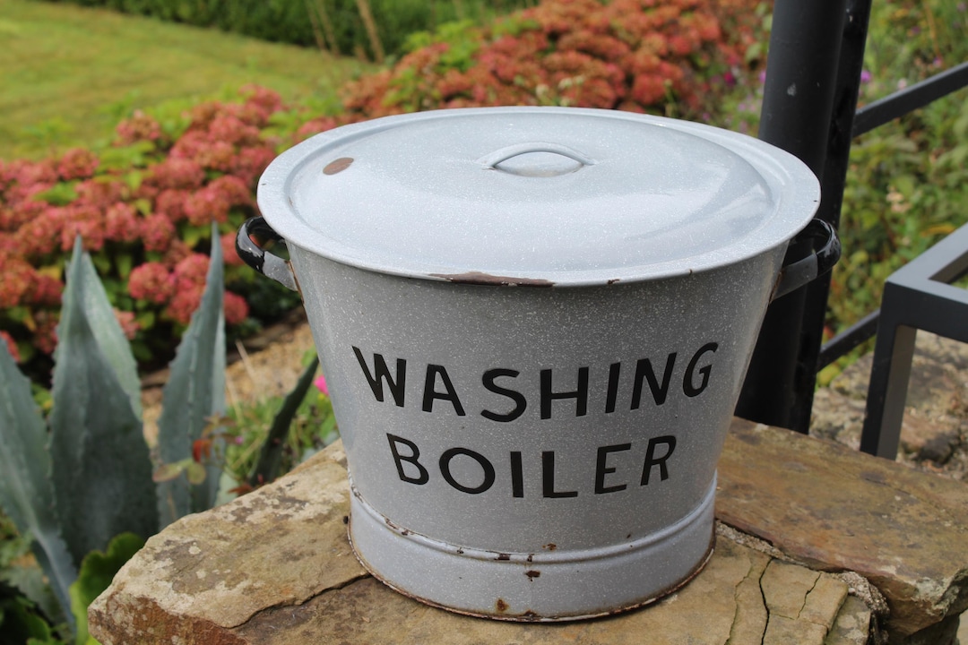 Very Rare Enamel Washing Boiler, Enamel Bath, Laundry Room Decor ...