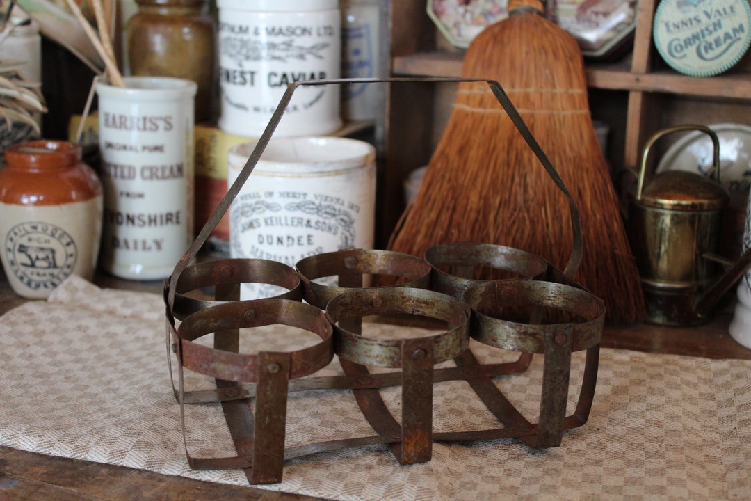Vintage French Rustic Bottle Carrier, Egg Rack, Bottle Carrier, Bottle ...
