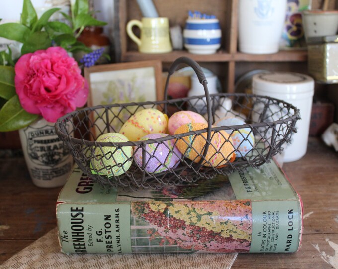 Vintage French Vintage Wire Basket, Garden Trug, Wire Storage Basket ...