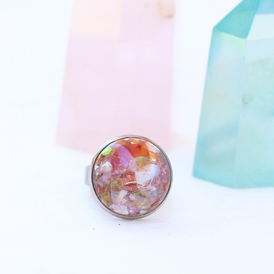 18mm Orgonite Ring - Carnelians & Peridot - Etsy