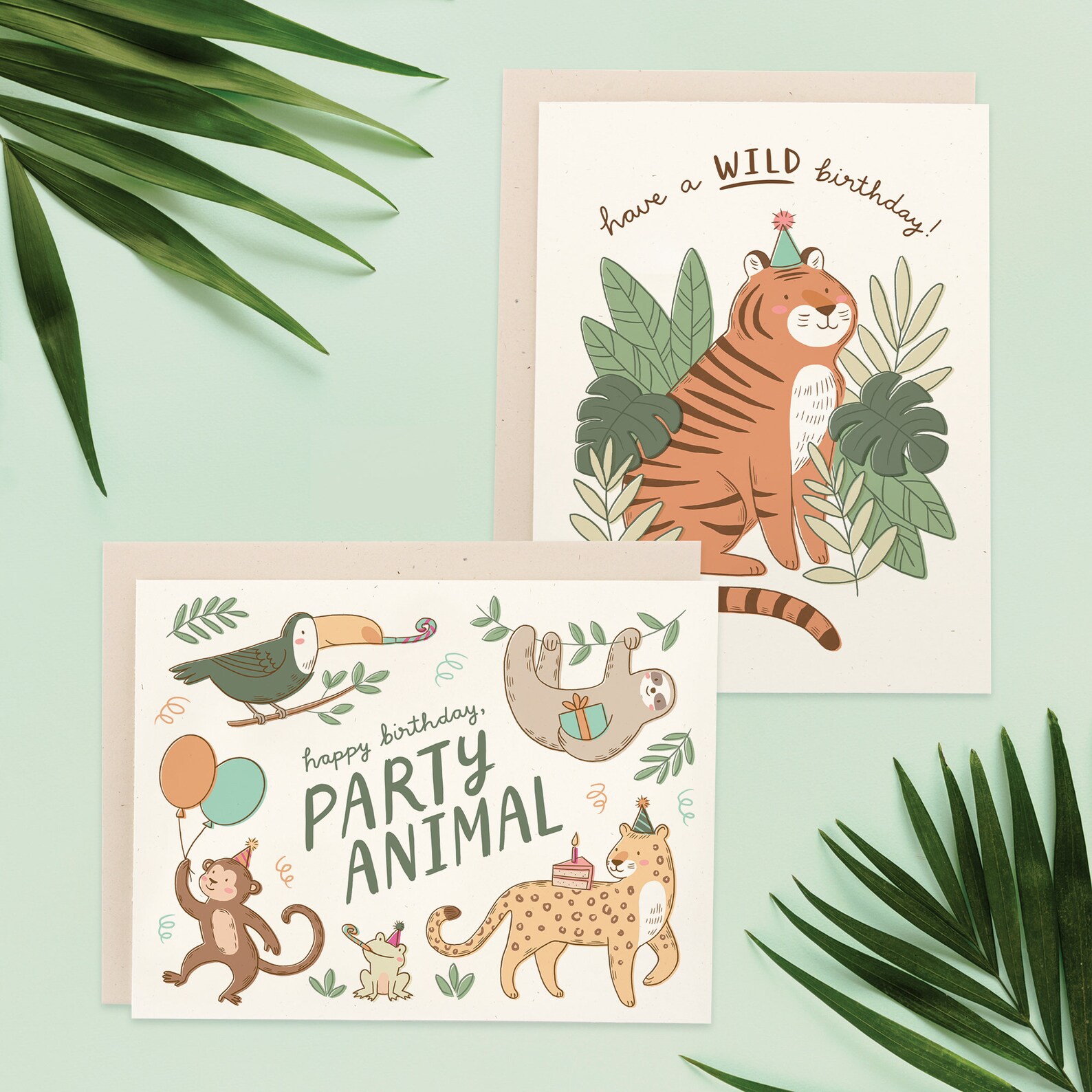 Birthday Party Animals Card - Etsy