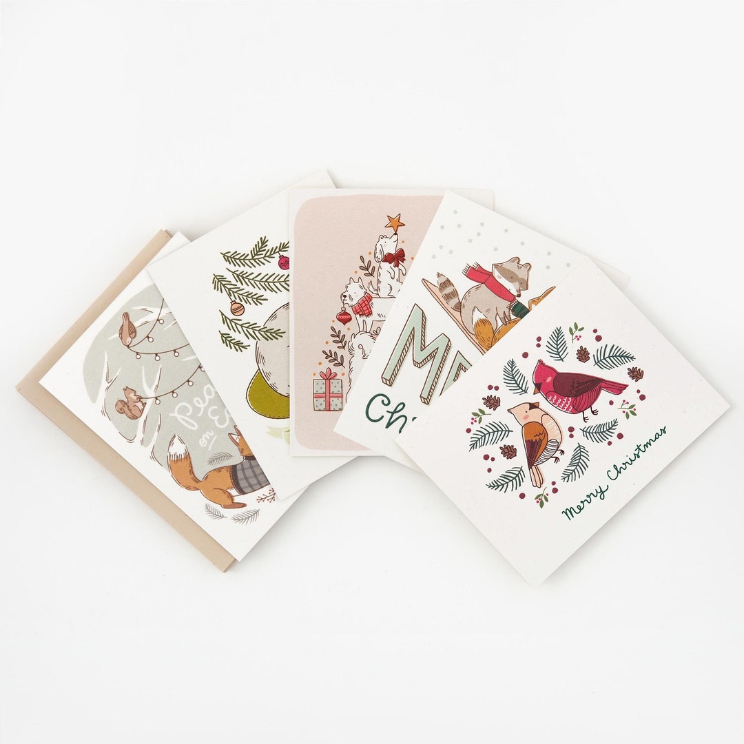Build Your Own Christmas Card Set, Customizable Holiday Cards (pick 5 ...