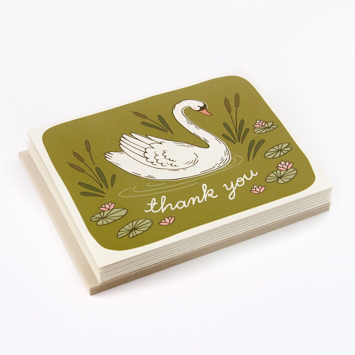 Swan Thank You Note Card Set - Etsy