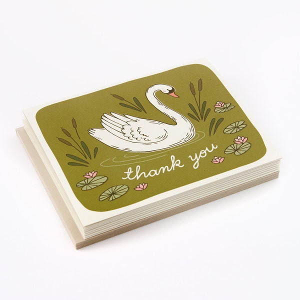 Swan Greeting Card - Etsy