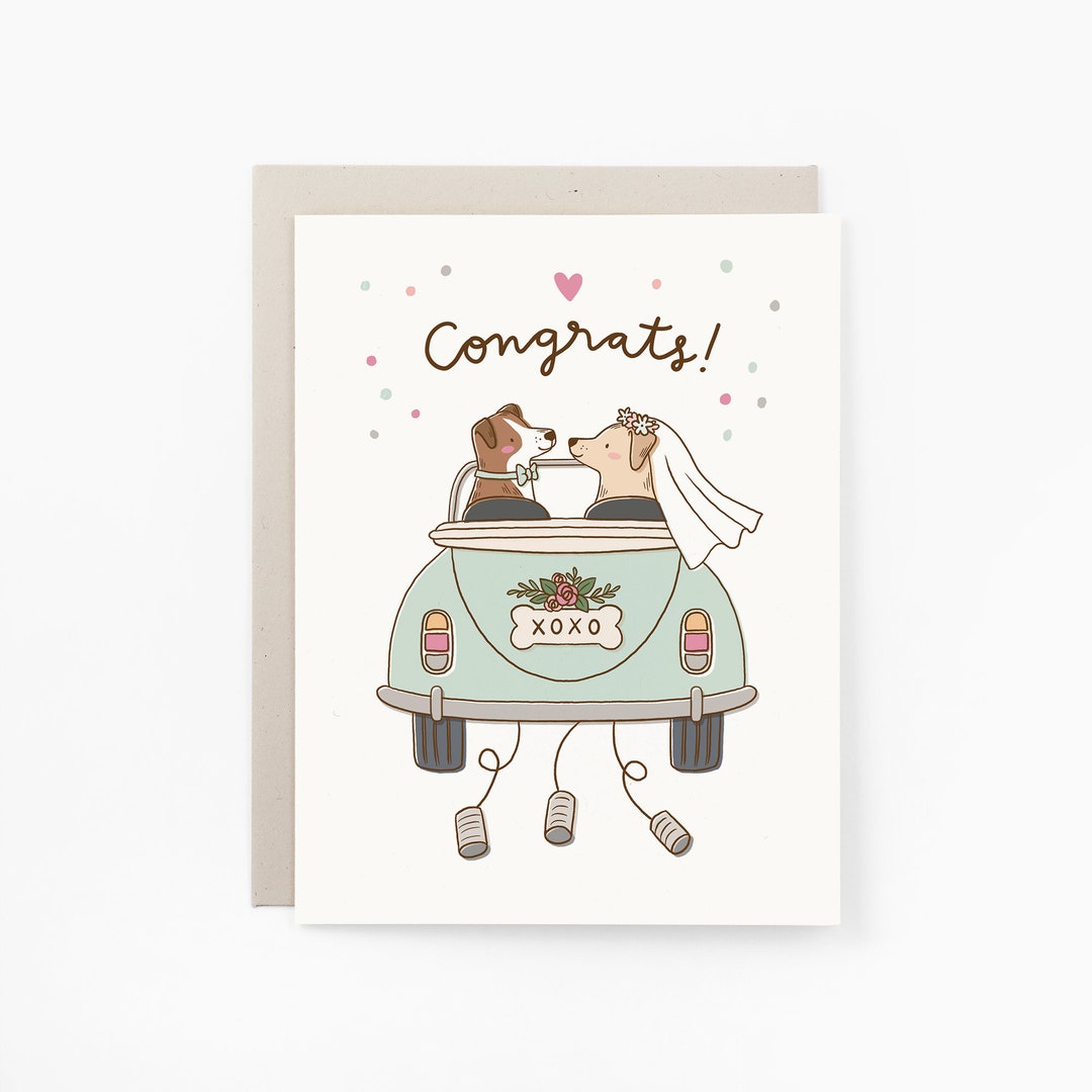 Dogs Wedding Card, Congrats Wedding Card for Dog Lovers - Etsy