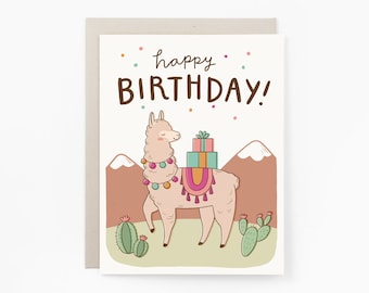 Llama Birthday Card Matchbox/ Cute Alpaca Card Small Tiny Gift Box ...
