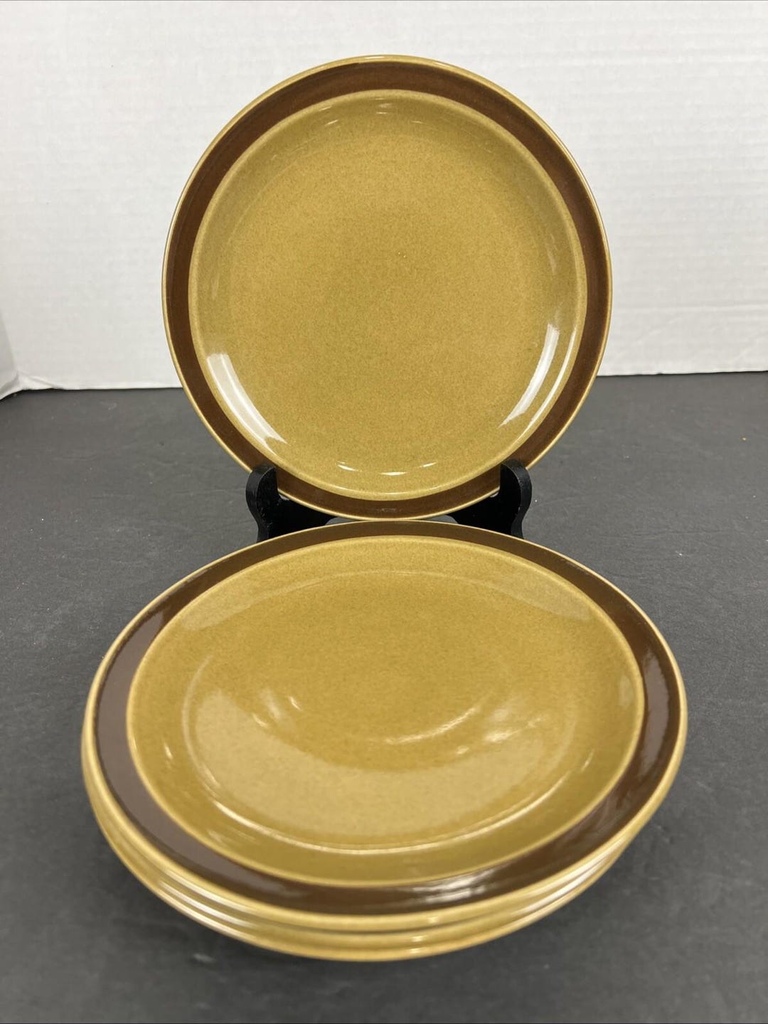 Ekco Canoe Eterna Vintage Stoneware Salad Plates 7.5” Set of 4 Made in ...