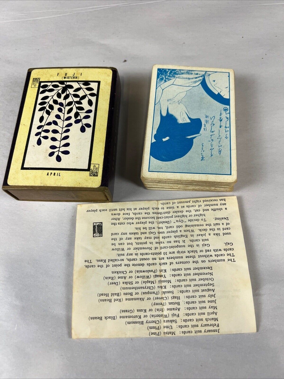 Vtg Nintendo Hanafuda Japanese Playing Cards Flower Game Cards Geisha ...