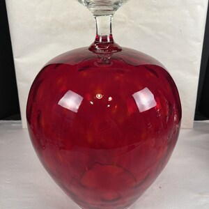 Empoli Italian Art Glass 15 Tall Ruby Red Coin Dot Optic Vase Massive ...