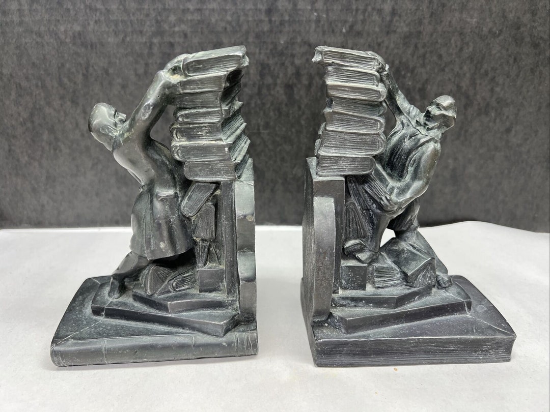 Vtg Craftsman Metal Black Finish Bookends: librarian 6 1/4 X 4 - Etsy