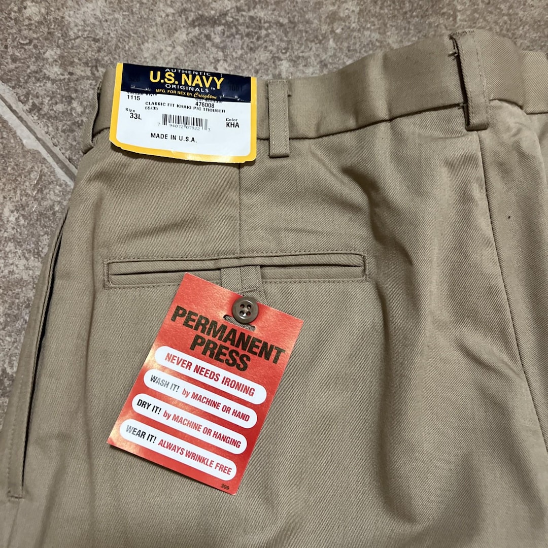 Us Navy Creighton Military Uniform Khaki Pants Mens 33l Unfinished Vtg ...