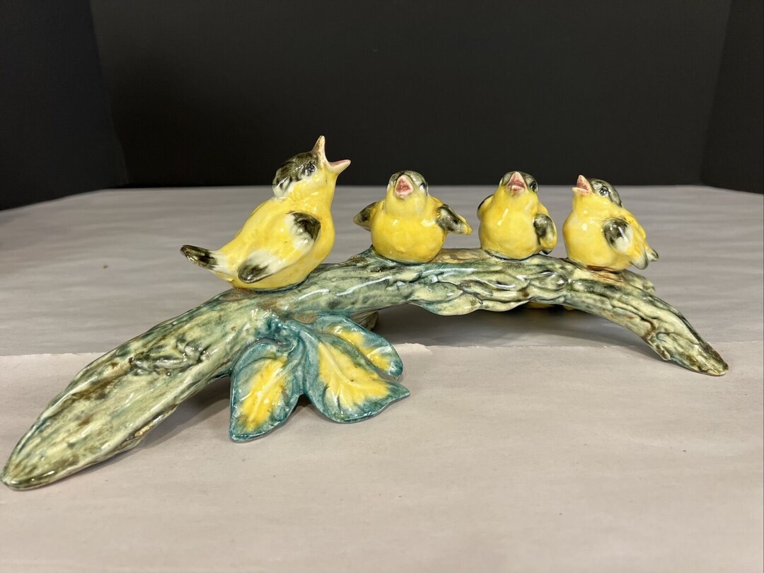 Vintage Stangl Pottery Goldfinches Bird Family Figurine 12 Long - Etsy