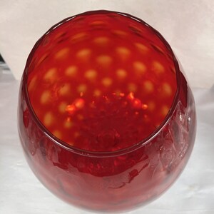 Empoli Italian Art Glass 15 Tall Ruby Red Coin Dot Optic Vase Massive ...