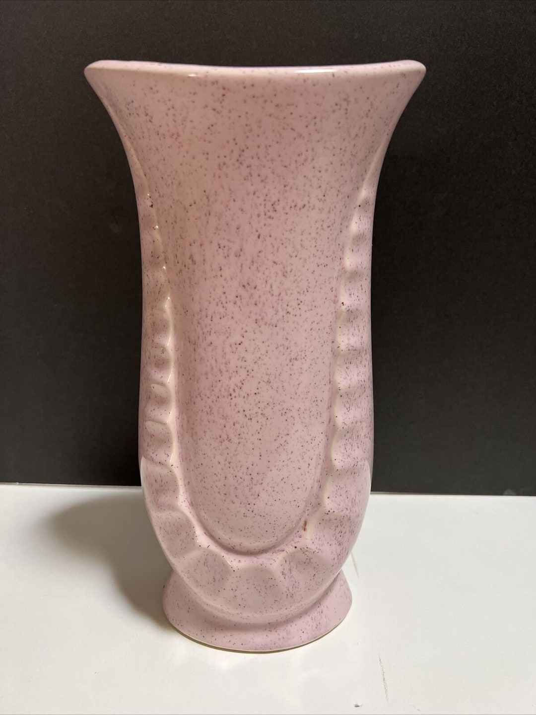 Vintage Mcm Pink Speckled Pottery Ceramic 10 Tall Usa Made - Etsy