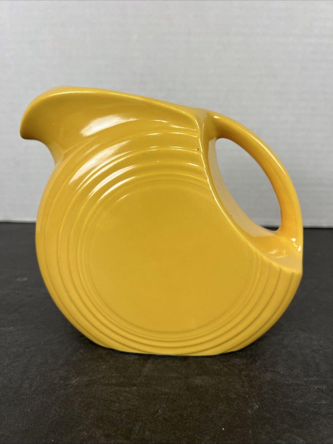 Vintage Fiesta Small 6" Original Yellow Juice Disc Pitcher Fiestaware ...
