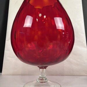Empoli Italian Art Glass 15 Tall Ruby Red Coin Dot Optic Vase Massive ...
