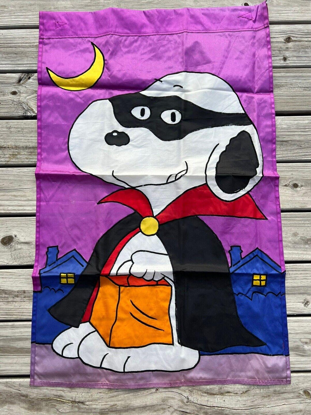 Peanuts Snoopy Count Dracula Halloween Large 27 X 43” Embroidered Flag ...