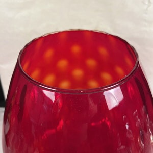 Empoli Italian Art Glass 15 Tall Ruby Red Coin Dot Optic Vase Massive ...