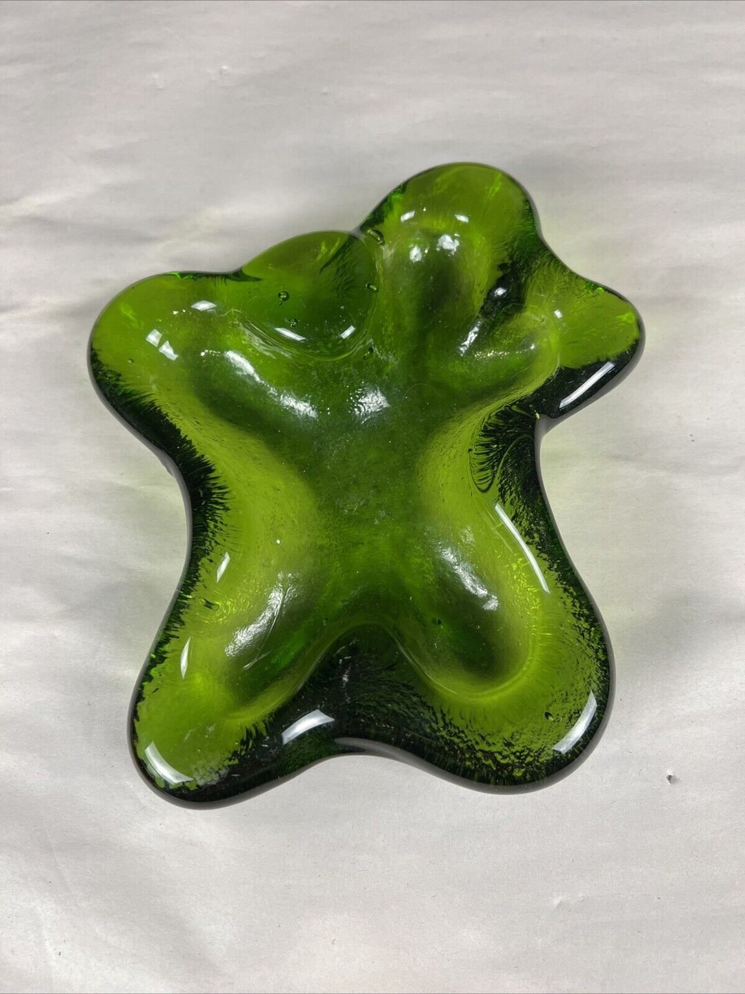 Vintage 1960's Mid Century Blenko Glass Freeform Ashtray Bowl Green - Etsy