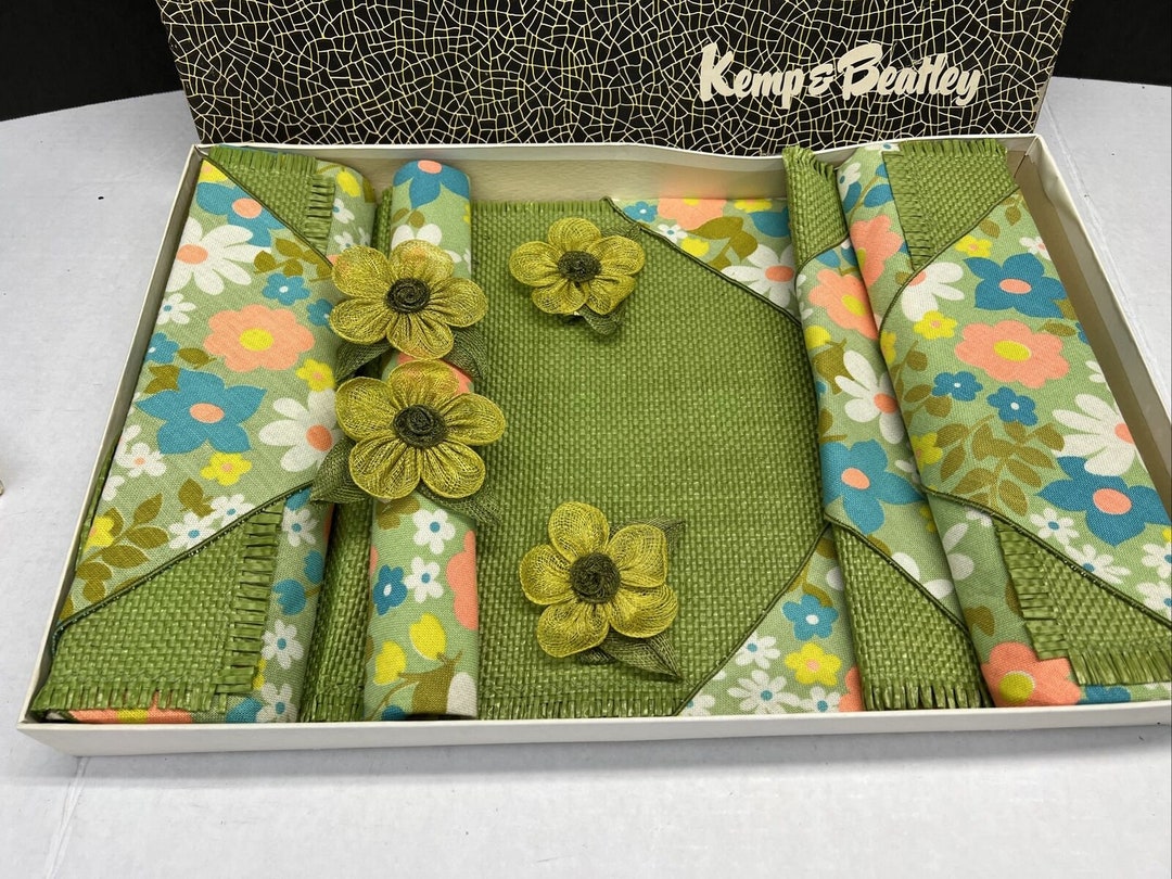 1960s Kemp Beatley Placemats Napkins and Rings Retro Flower - Etsy