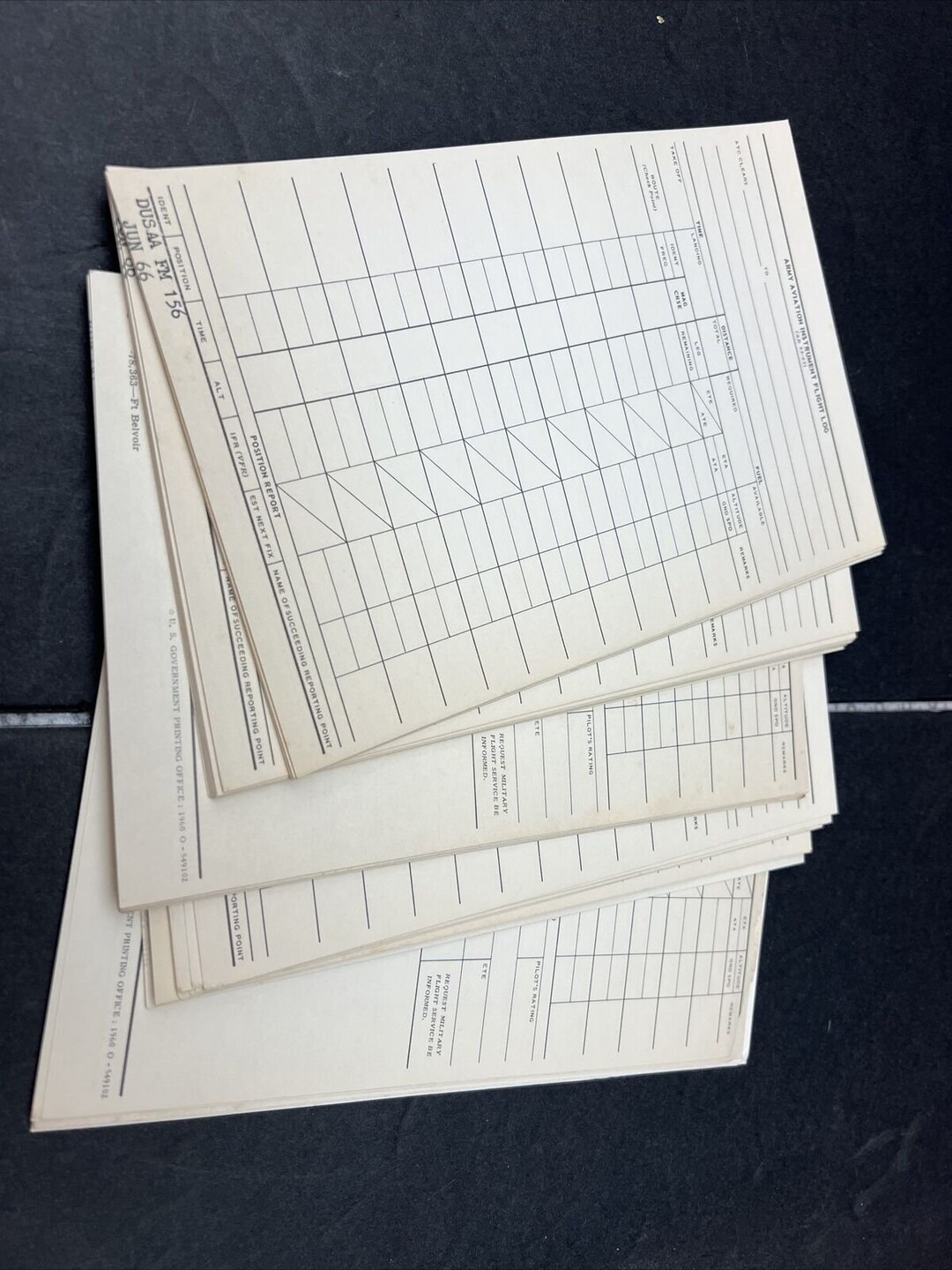 45 Pc Army Aviation Instrument Flight Log Forms Cards Ar 95-63 June ...