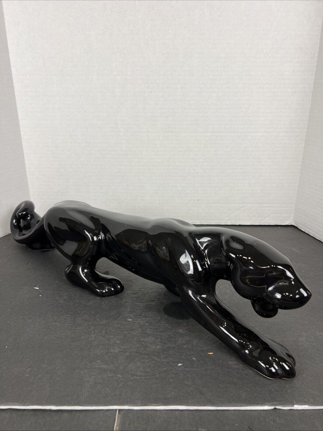 Vtg Haeger Ceramic Black Panther 24” Sculpture W/sticker Prowling 1994 ...