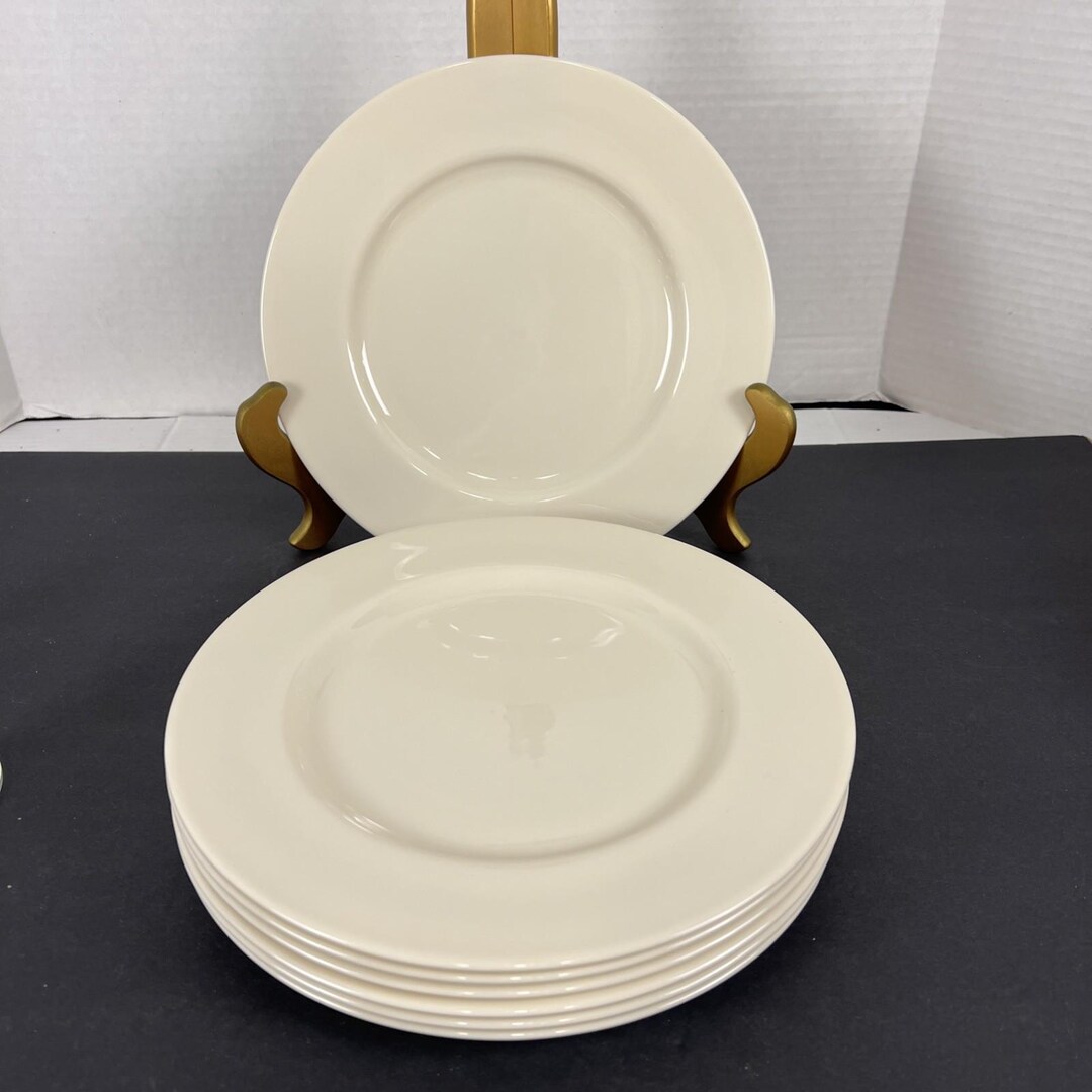 7 Lenox Special Plain Ivory Dinner Plates No Trim Usa Unused Clean! 10. ...