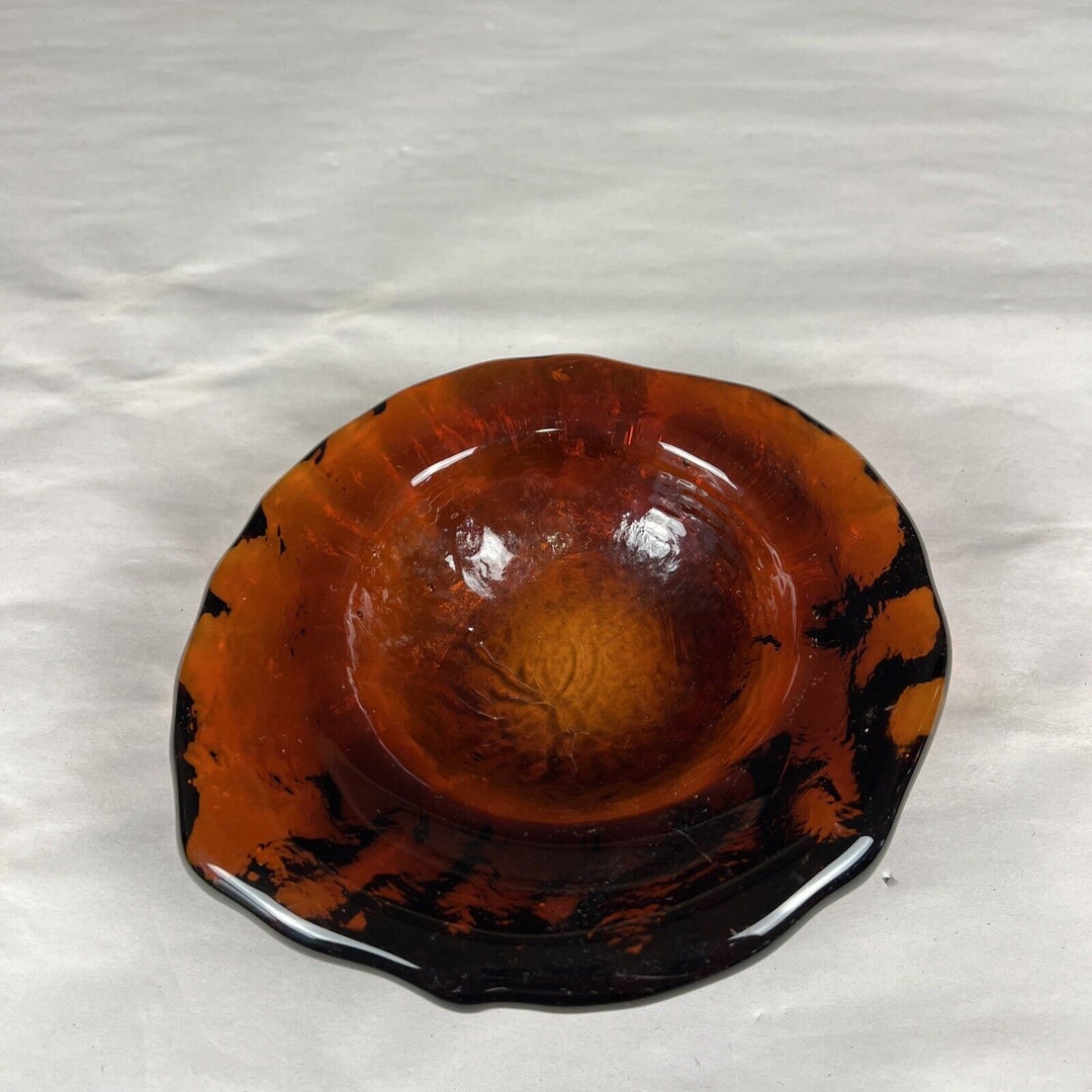 1960's Mid Century Blenko Glass Freeform Ashtray Bowl Brown Vtg - Etsy