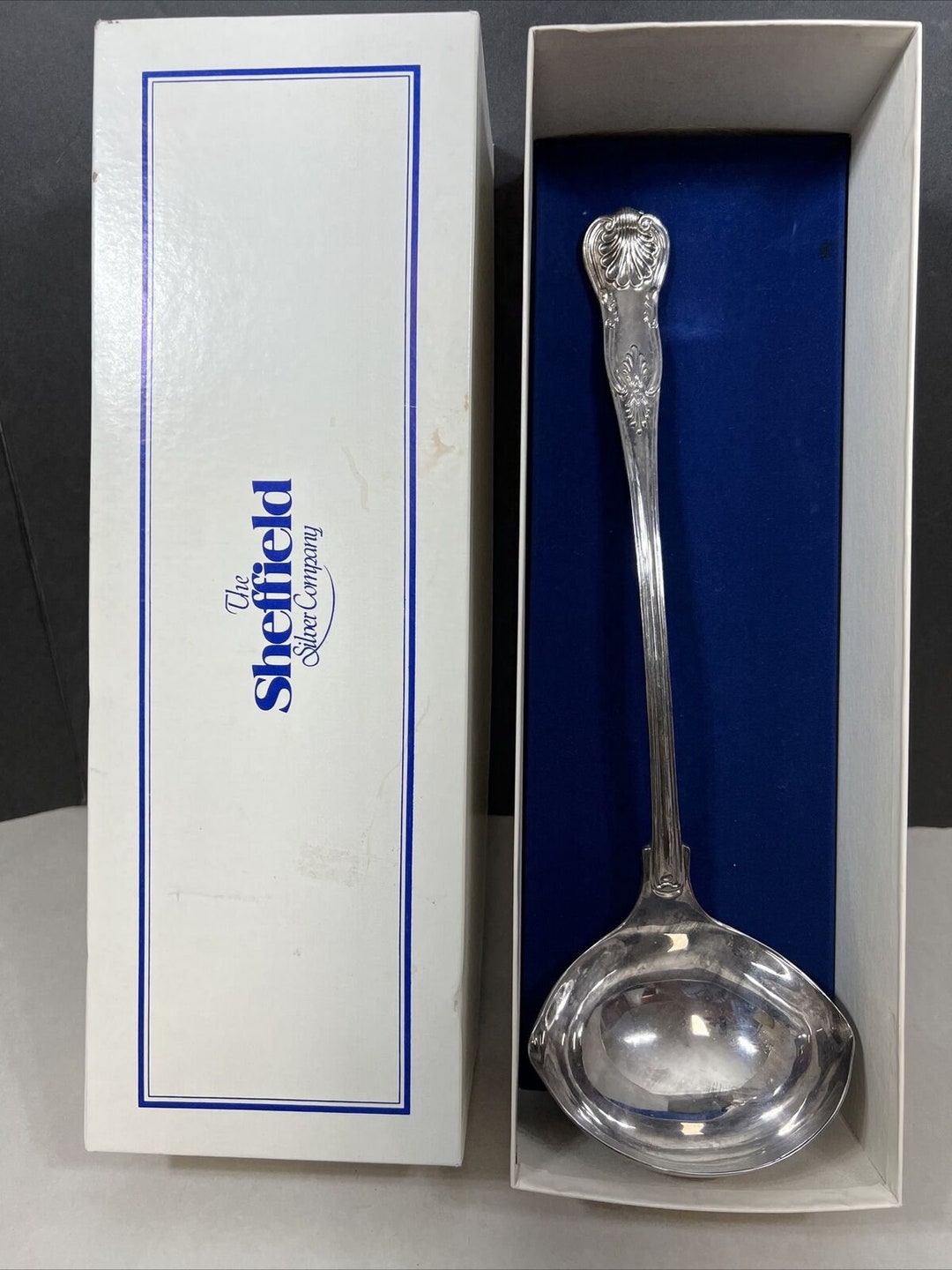 Sheffield England Silver Plate Ladle Kings Pattern Large 13" With Box ...