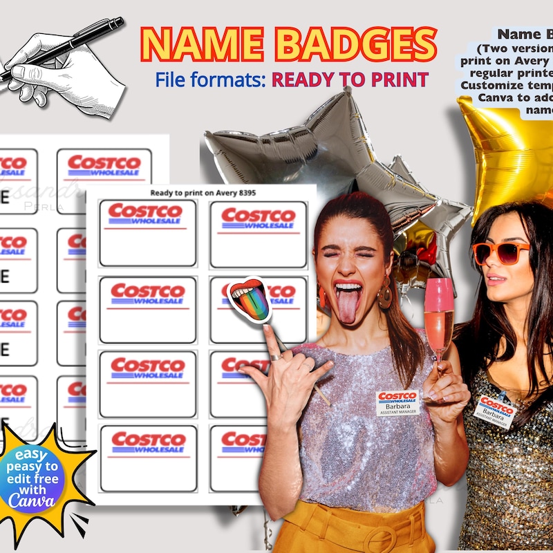 Costco Name Tag Printable - Etsy