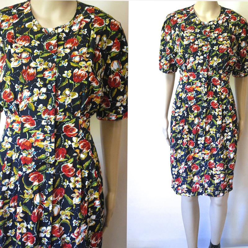 90s Floral Dress - Etsy