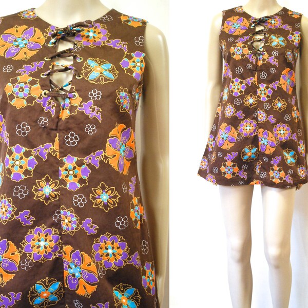 70s Mod Mini Shift Dress - Etsy