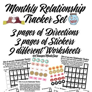 Monthly Relationship Tracker & Sticker Set - Etsy