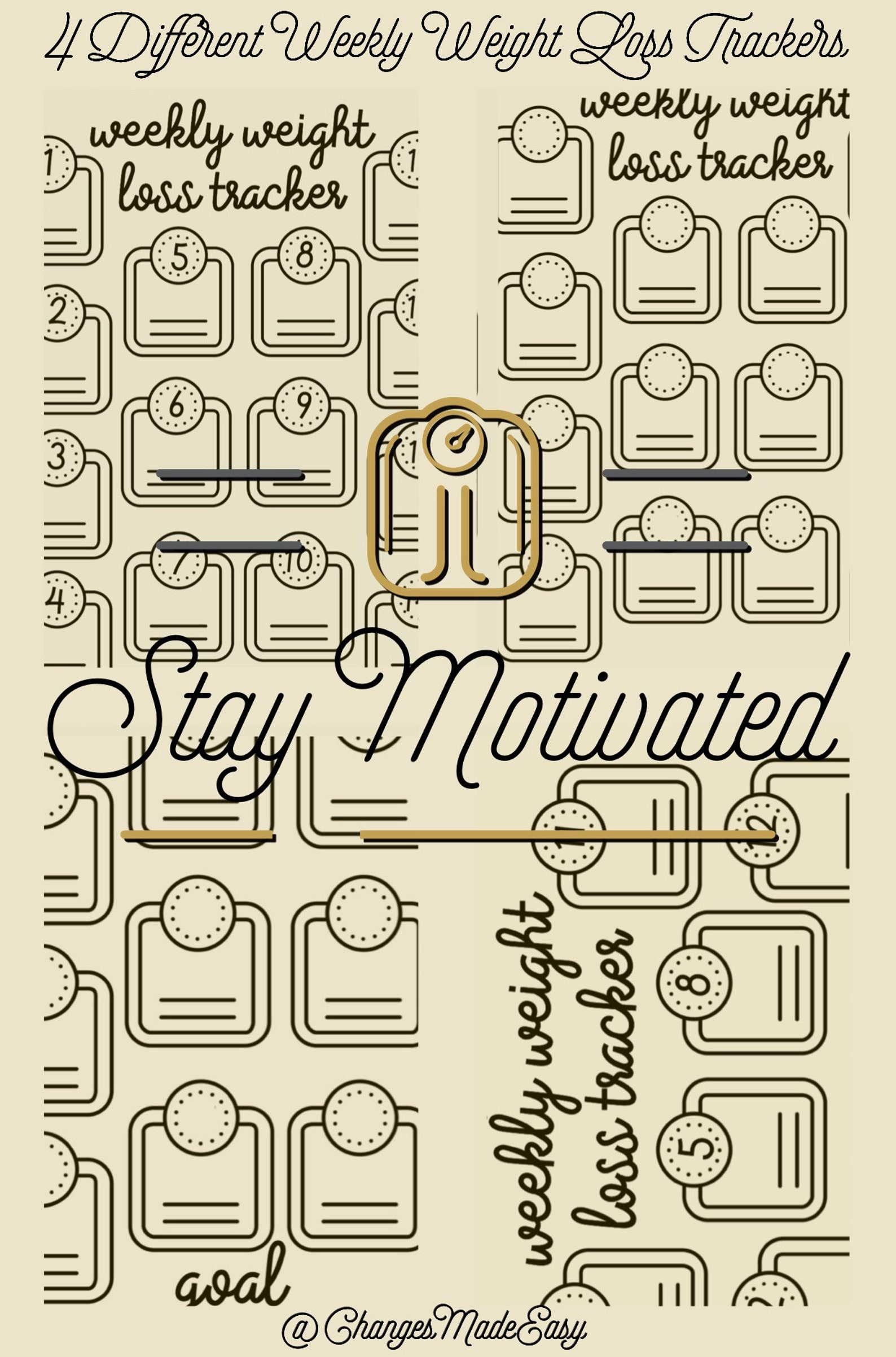 Weight Loss Tracker & Sticker Set cute Scales - Etsy