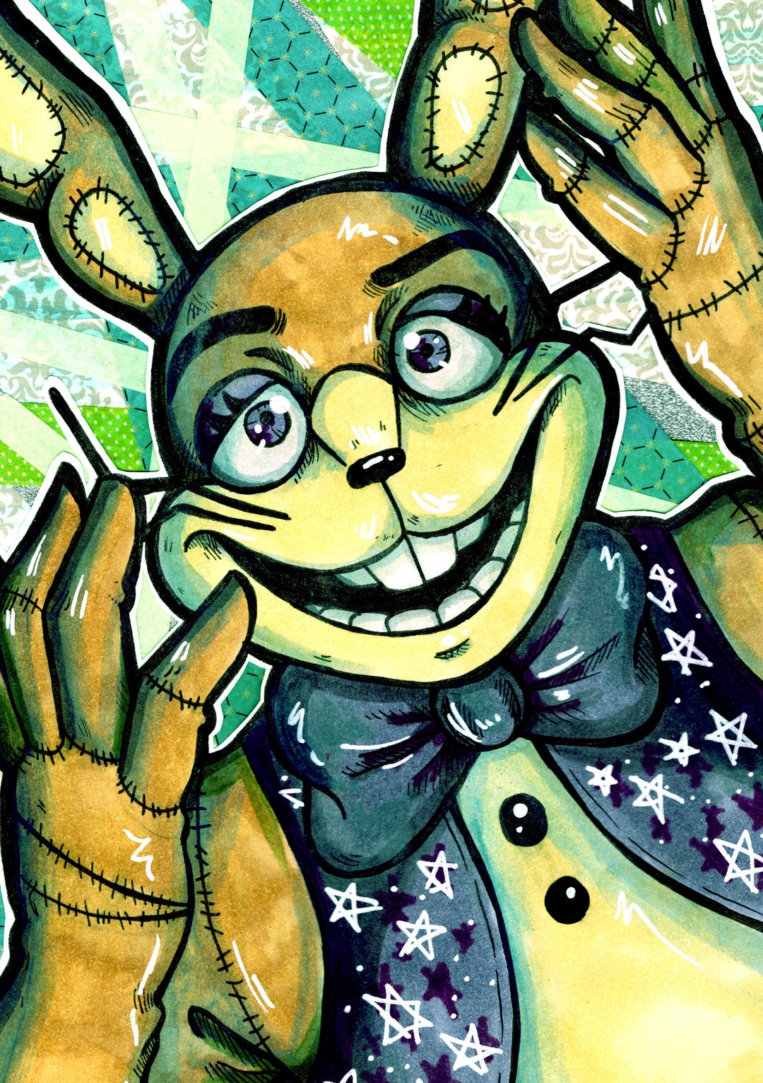 FNAF Glitchtrap 5x7inart Print - Etsy