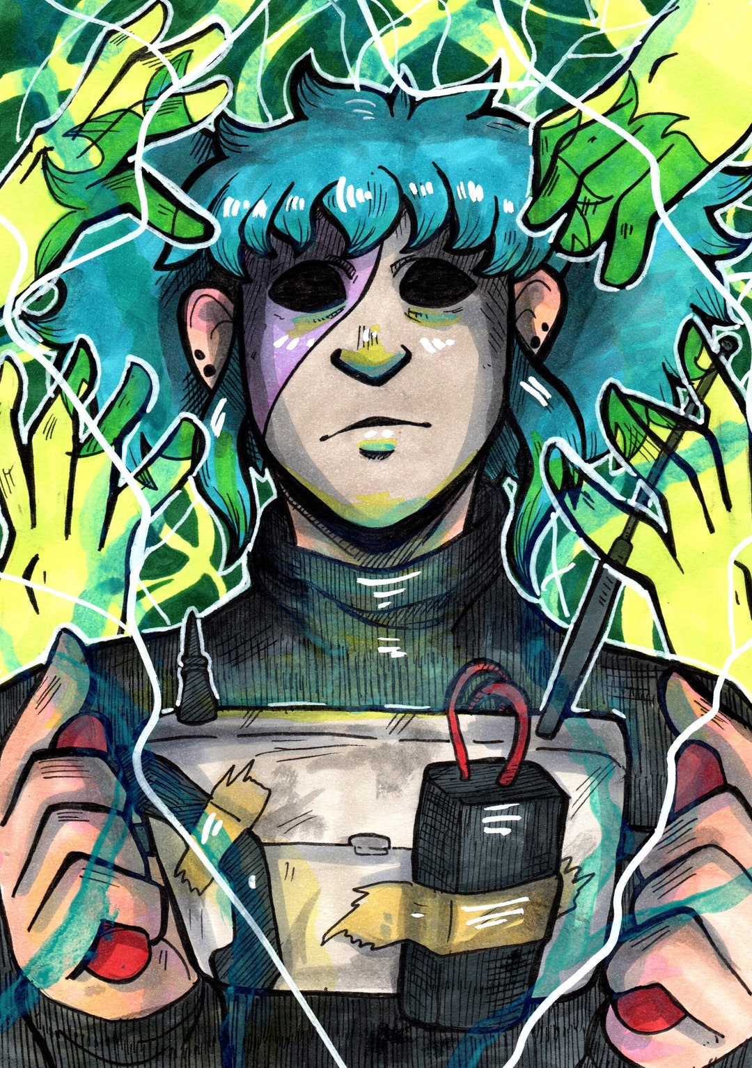 Sally Face Sal V2 Art Print 5x7in - Etsy