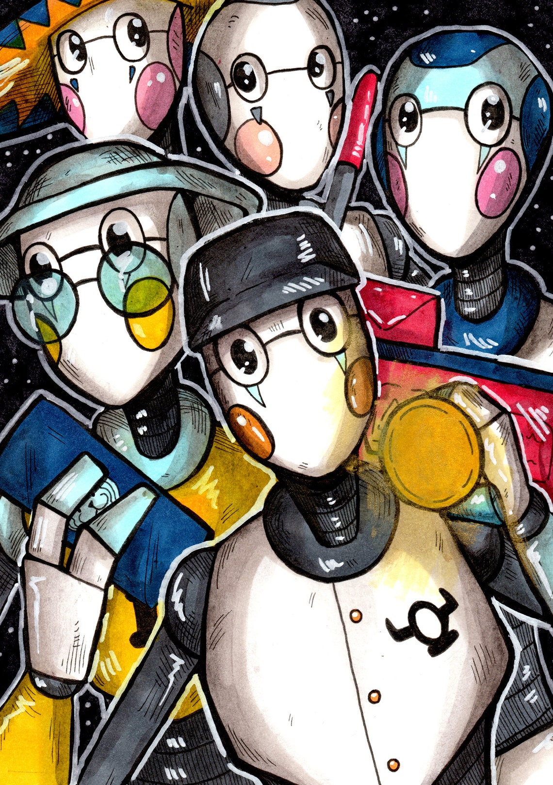 FNAF Security Breach Staff Bots 5x7in Art Print - Etsy Australia