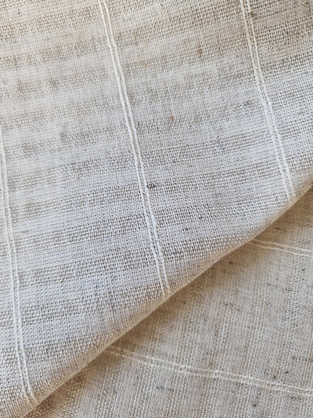 Lightweight Cotton Linen Blend Fabric for Curtains 63 Unbleached Thin ...