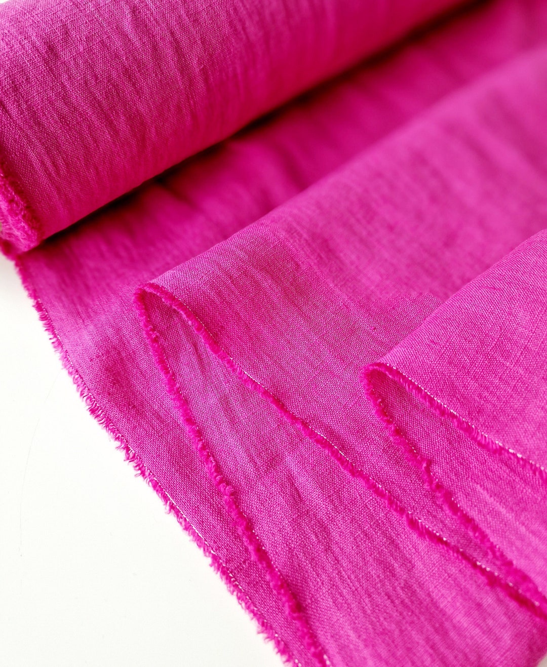 Hot Pink Linen Fabric by the Yard - Linen for Clothing - Linen for ...
