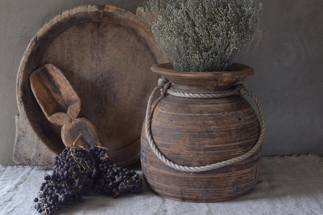 Old Wooden Indian Himachal Pot / Nepalese Jug - Etsy