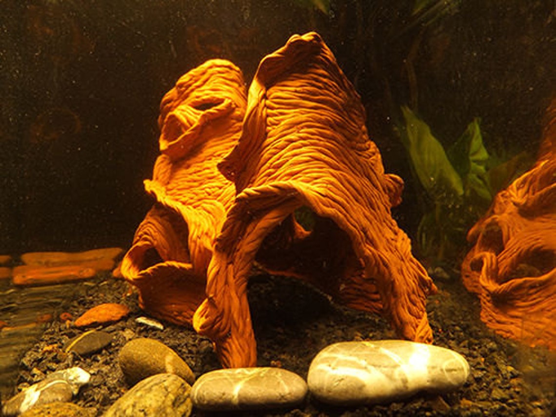 Nature-like Ceramic Rockery Fish Tank Ornament Detailed Cave - Etsy UK