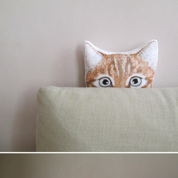 Cat Head Pillow - Etsy