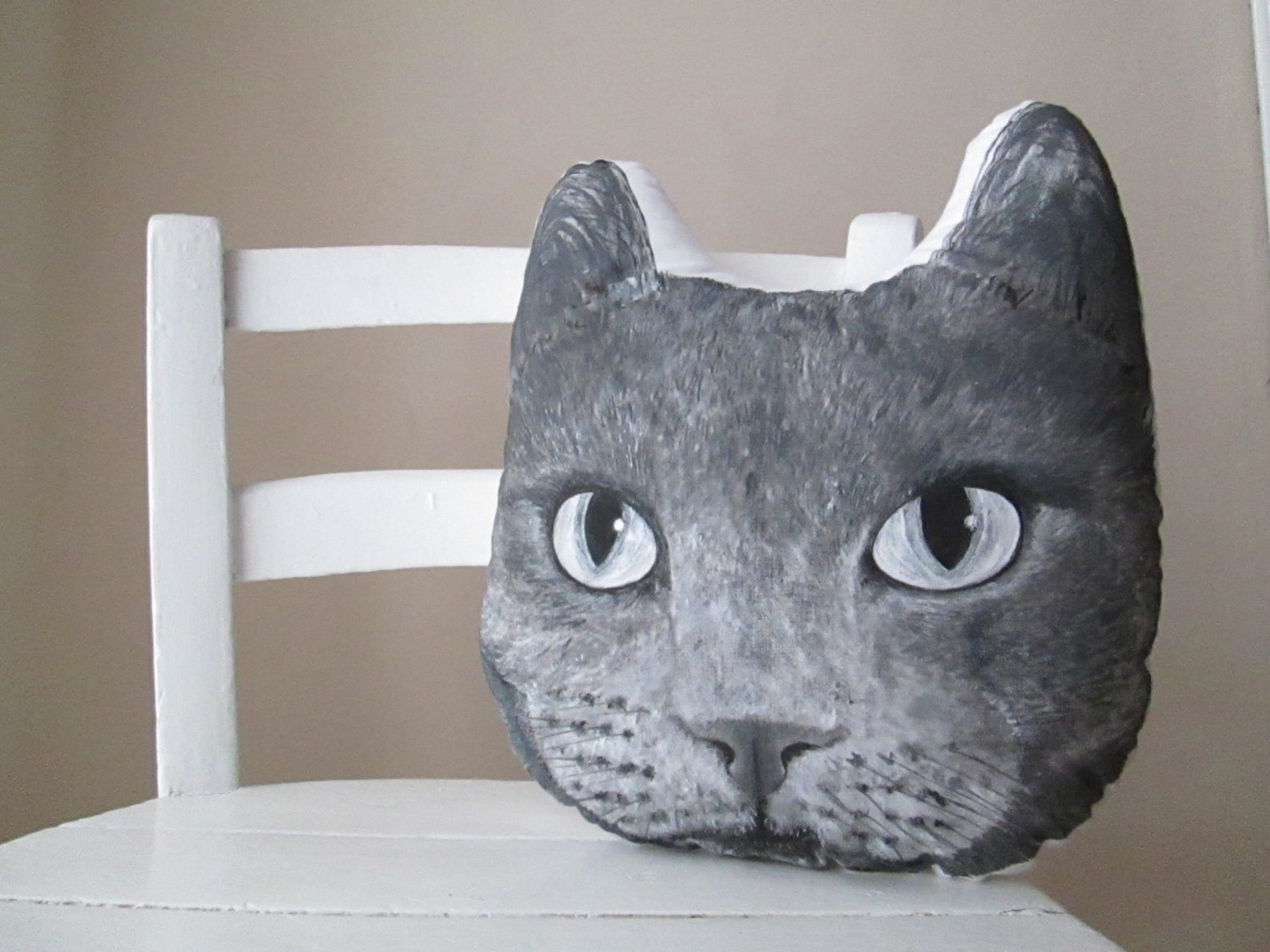 Chartreux Cat Pillow Head Shaped Russian Blue Cat Throw Pillow - Etsy