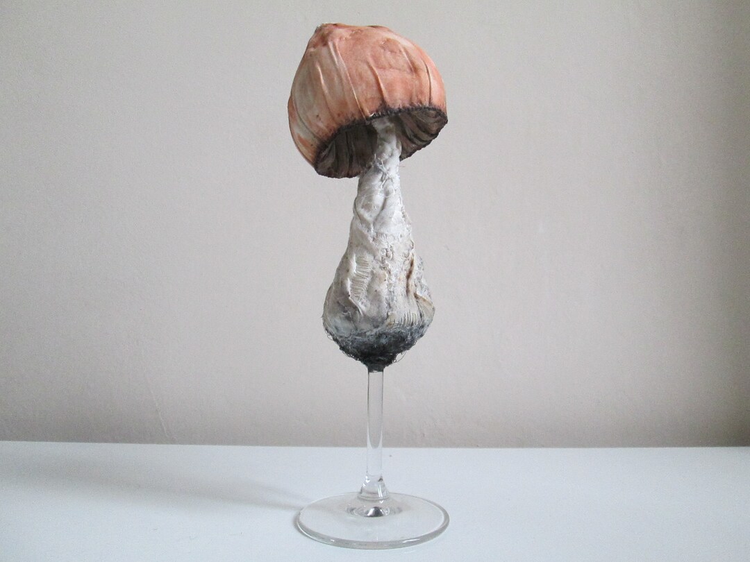 Faux Taxtidermy Textile Art Mushroom Toadstool Whimsical Object Fabric ...