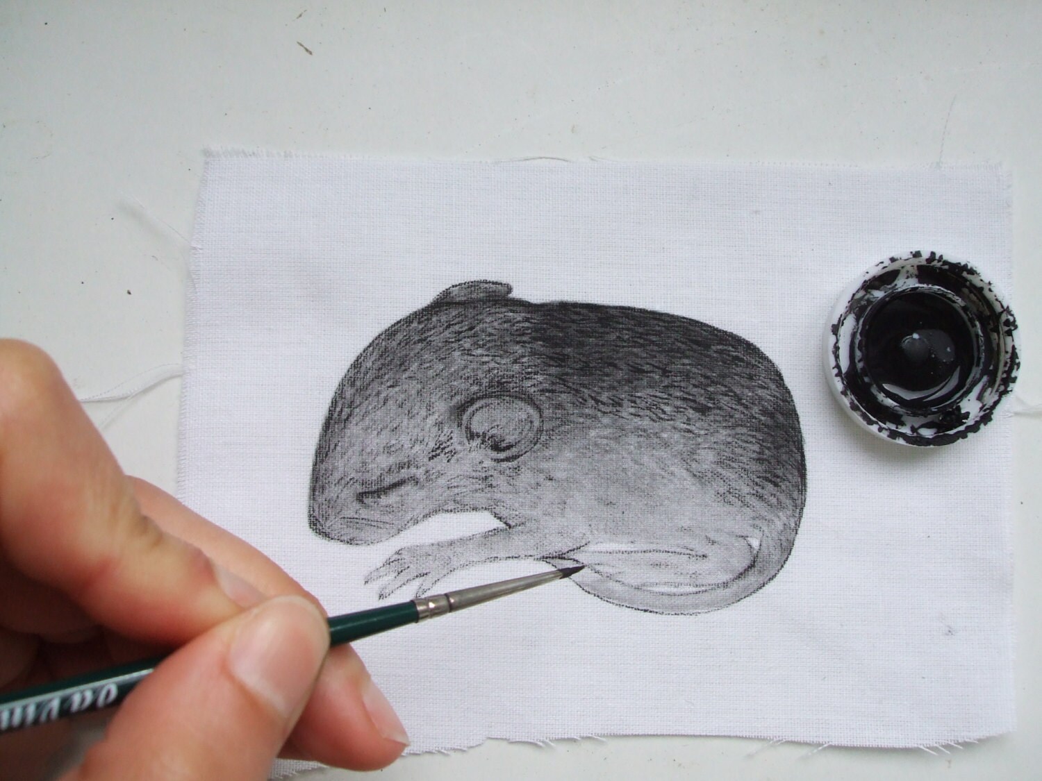 Mouse totem small cuddly toy plush hand painted miniature | Etsy