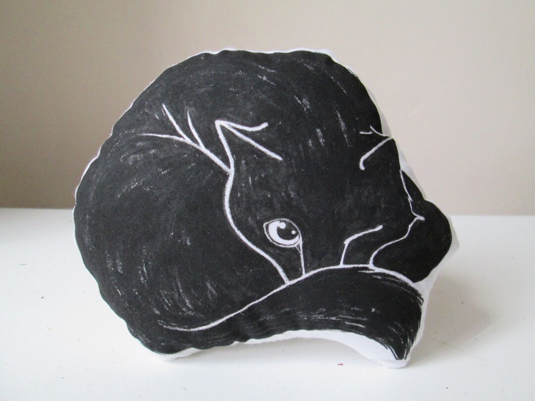 Black Cat Cuddly Toy Plush Gift Idea for Cat Lovers Small Decorative ...