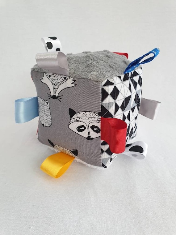 Cubees Fabric Sensory Cube Toys with Bell Rattle and Ribbons | Etsy