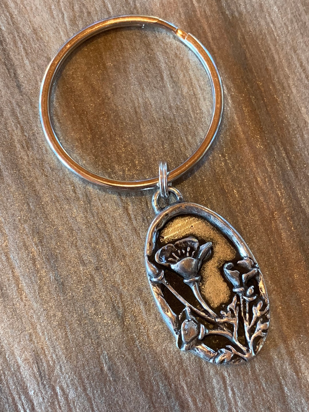 Poppy Flower Keychain, Gift for Her, Mothers Day, Nature Lovers Pendant ...
