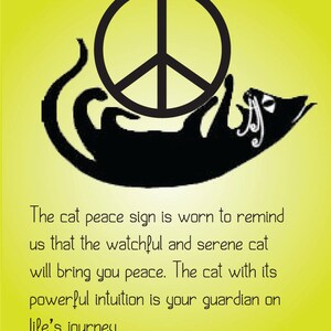 Cat Peace Sign Necklace, Kitty Jewelry, Feline Charm, Gift for Her ...